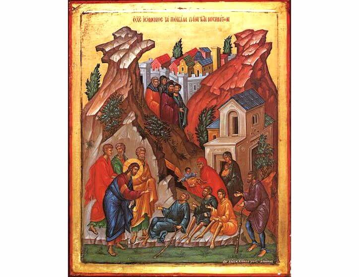 Orthodox Icon Christ Healing the Diseases Hand painted icon