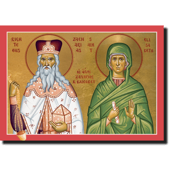 Orthodox Icon of Prophet Saint Zacharias and Saint Elizabeth
