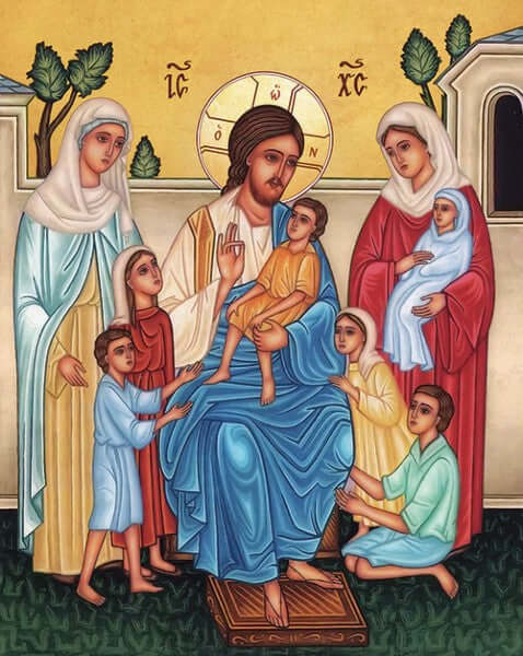 Orthodox Icons of Jesus Christ Blessing the Little Children